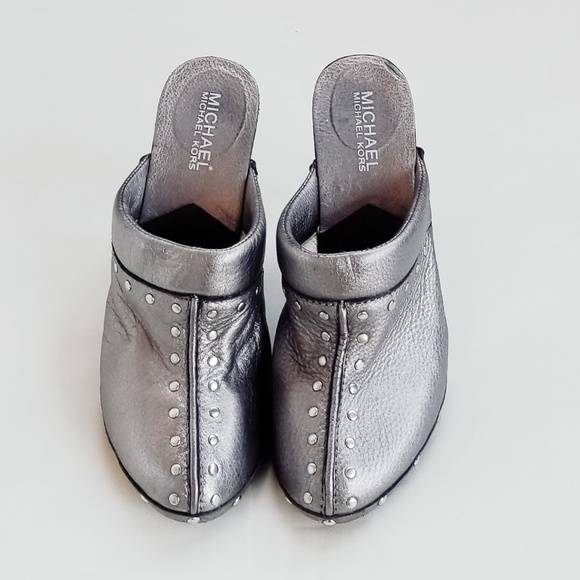 Michael Kors | Shoes | Michael Kors Silver Clogs | Poshmark